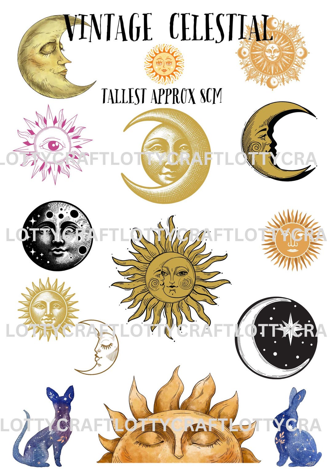 Vintage Celestial A4 Mulberry Rice Paper for Decoupage Crafts - Etsy