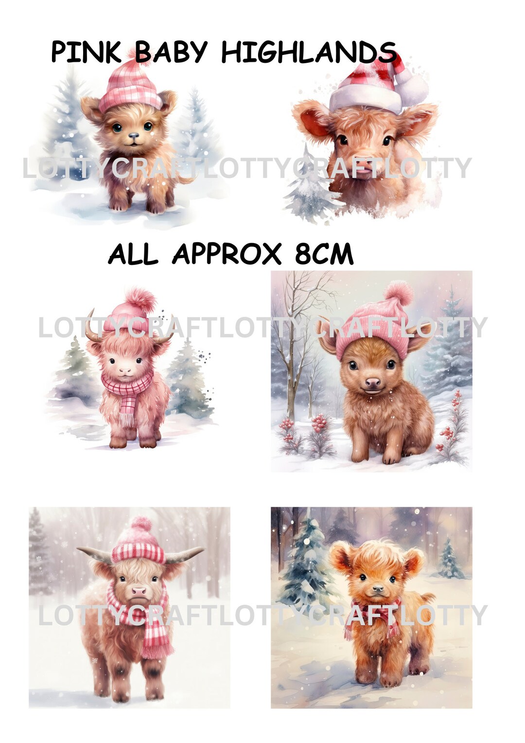 Pink Baby Highland Cow Mulberry Rice Paper for Decoupage and - Etsy