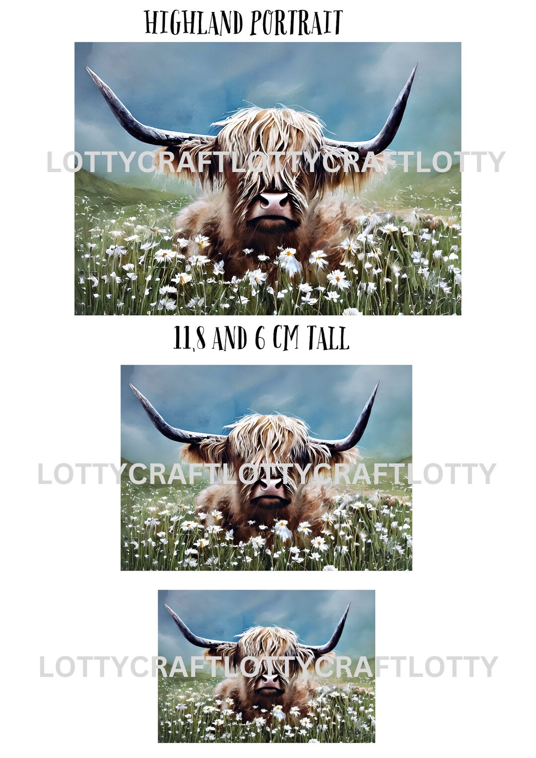 Highland Cow Portrait Mulberry Rice Paper for Decoupage/scrap Booking ...