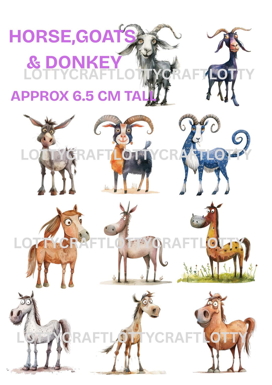 Horse Donkey Goats A4 Mulberry Rice Paper Design for Decoupage - Etsy