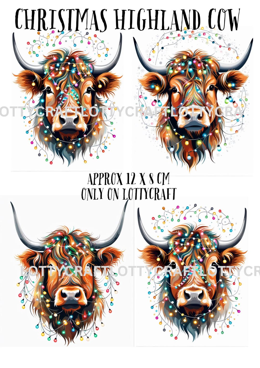 Highland Cow Mulberry Rice Paper Design for Decoupage FREE UK POSTAGE ...