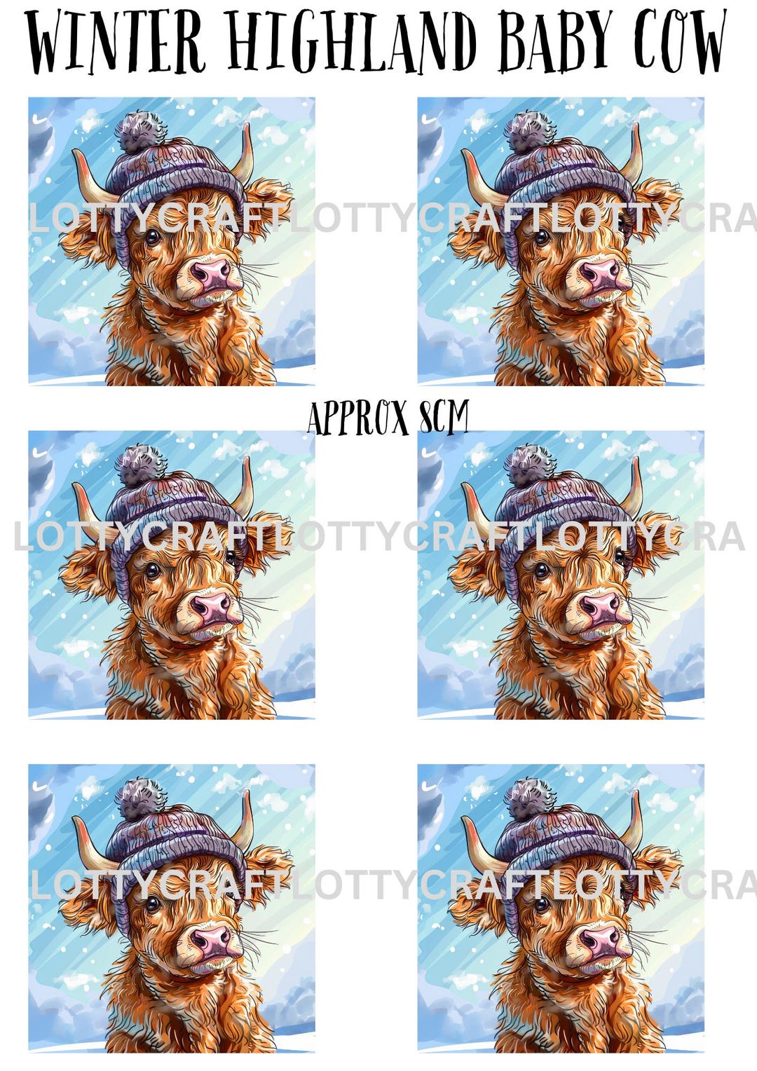 Winter Highland Cow Mulberry Rice Paper Design for Decoupage FREE UK ...