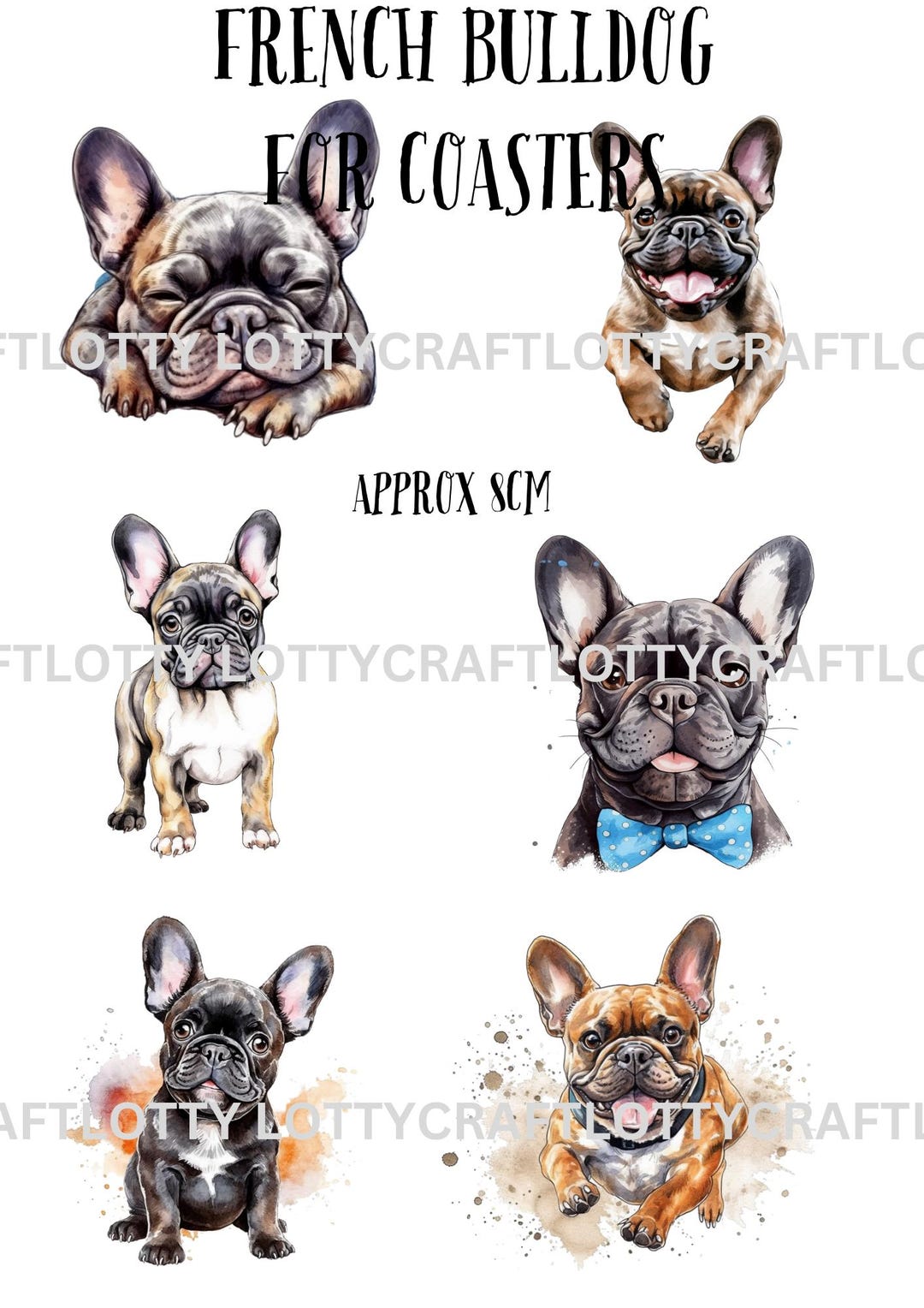 French Bulldog Mulberry Rice Paper Design for Decoupage FREE UK POSTAGE ...