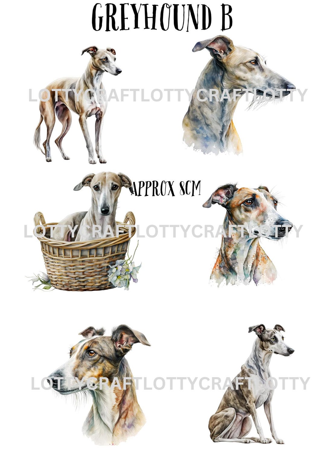 Watercolour Greyhound A4 Mulberry Rice Paper for Decoupage - Etsy