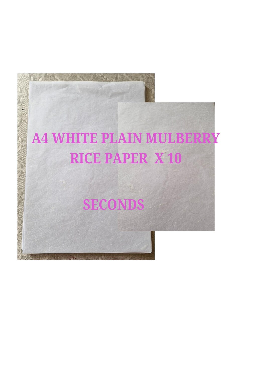 A4 Plain White Blank Mulberry Rice Paper X 10 Seconds - Etsy