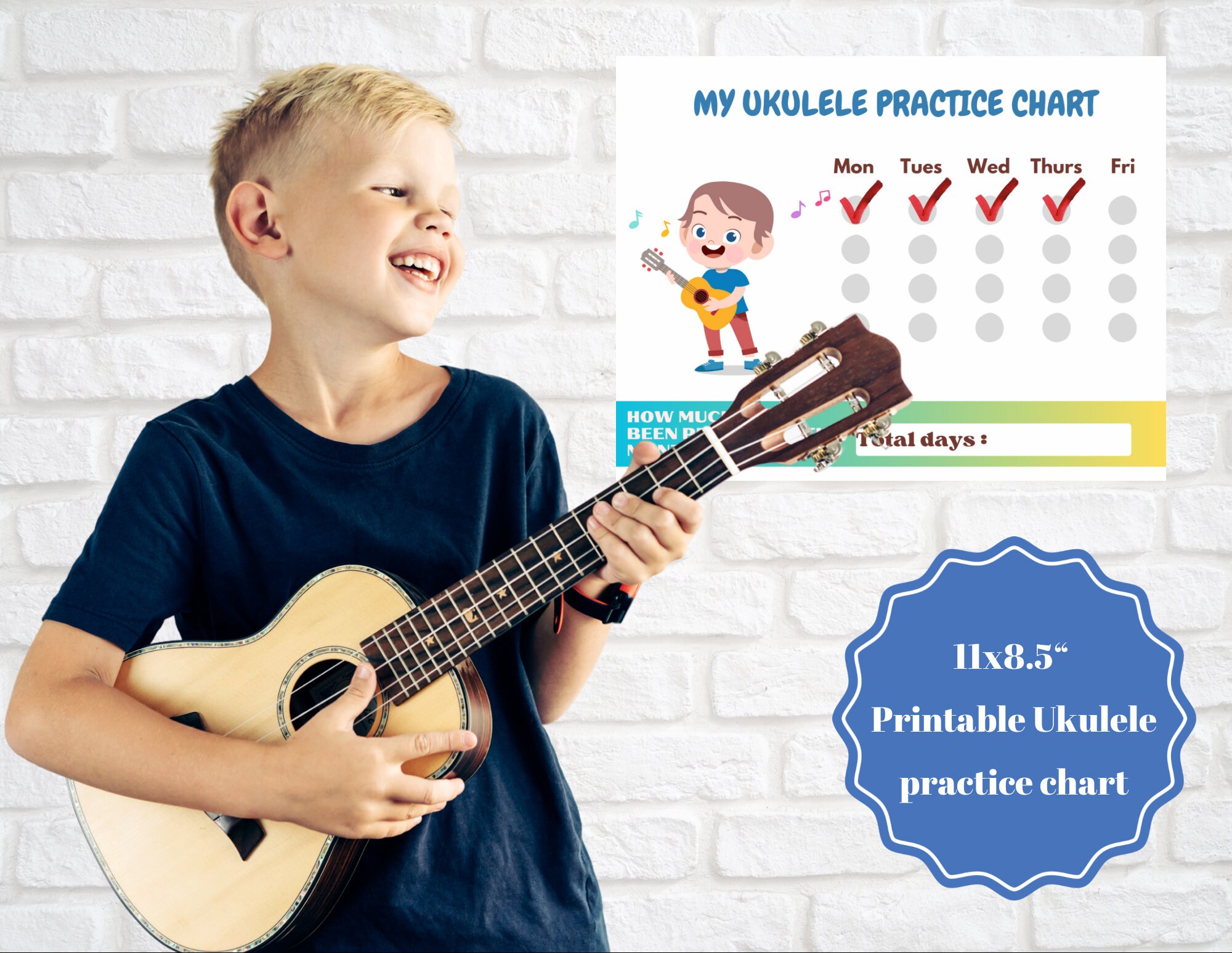Ukulele Practice Chart, Ukulele Practice Log, Ukulele Poster, Music ...