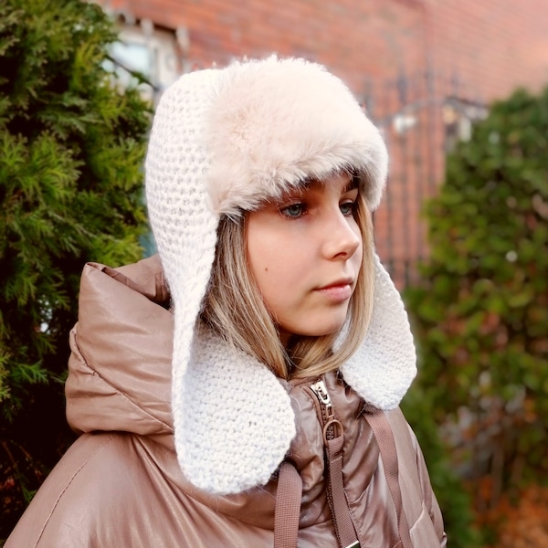 White Ushanka - Etsy