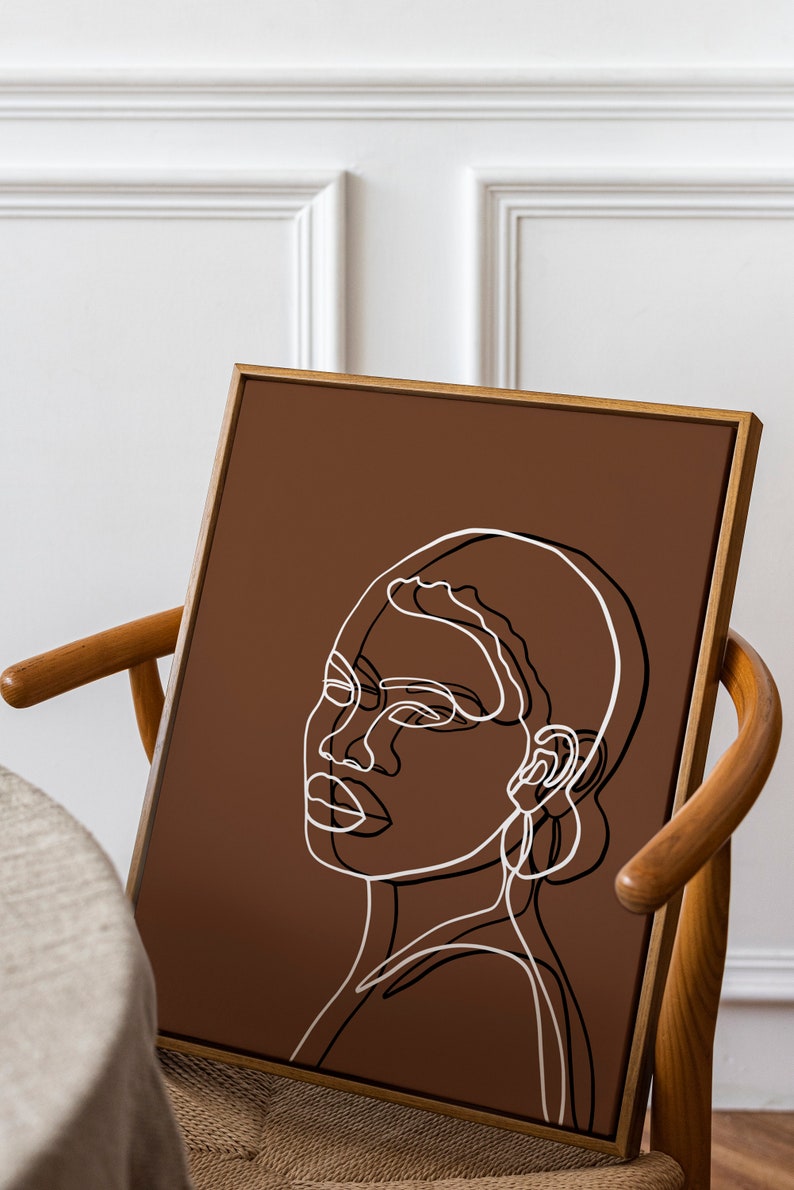 Black Woman Line Art Black Woman Art Print African Woman Art Print