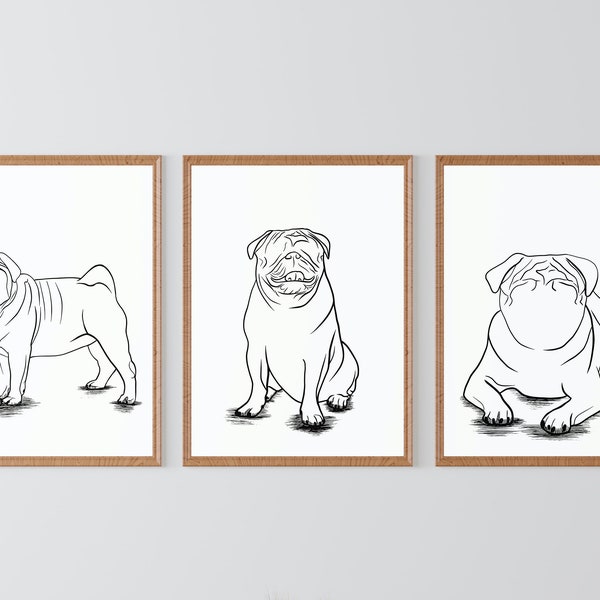 Pug Art - Etsy