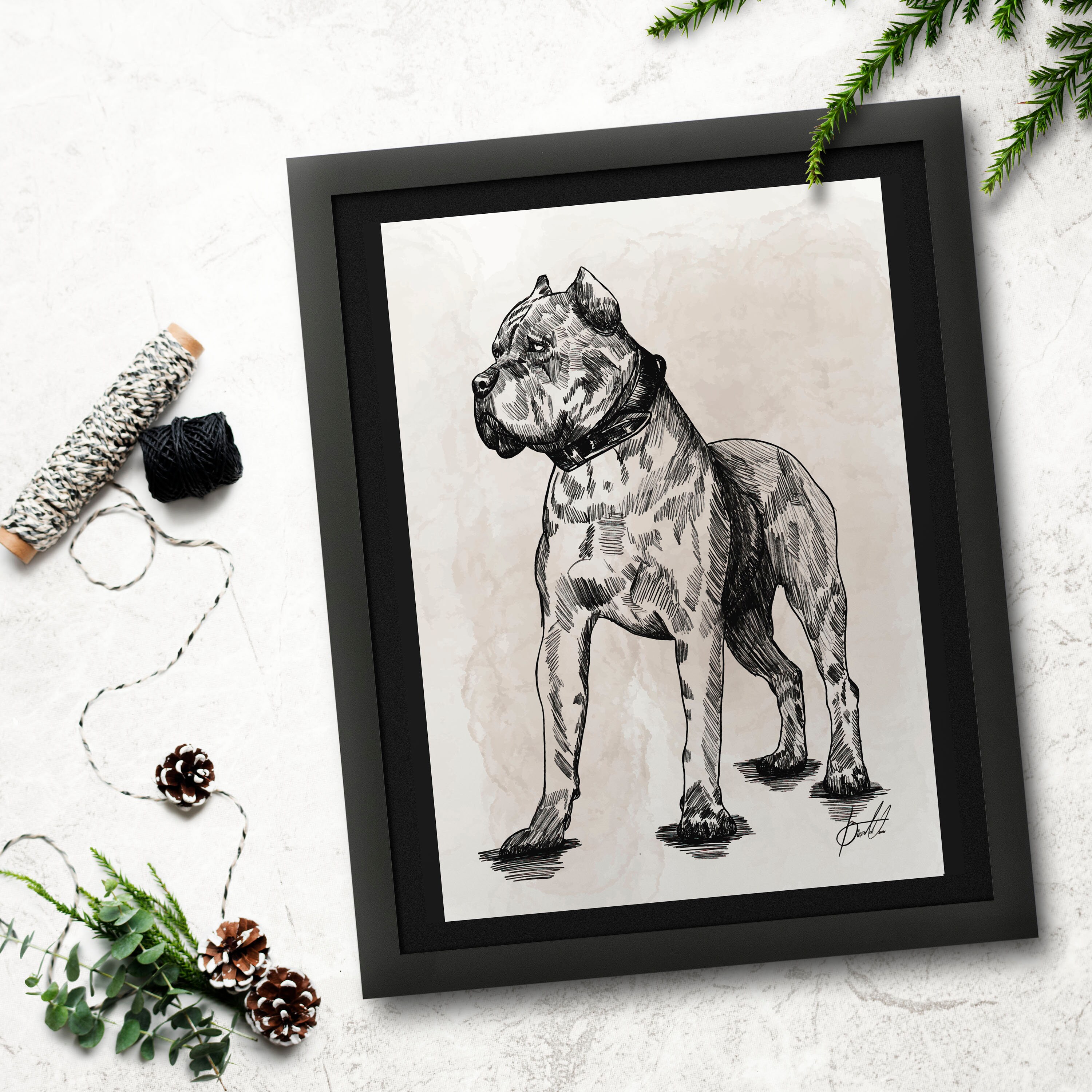 Cane Corso Print, Cane Corso Wall Art, Cane Corso Drawing, Cane Corso ...