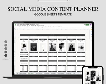 Content Planner Google Sheets, Social Media Content Calendar, Social ...