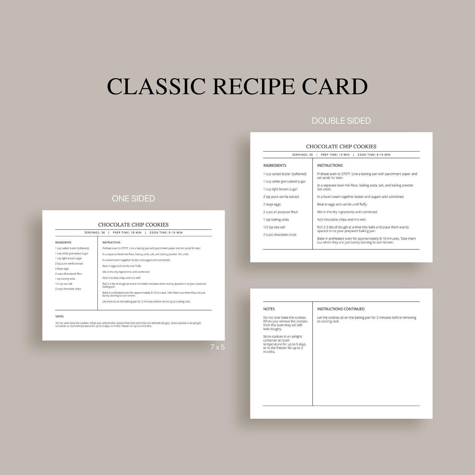 Printable Recipe Card Template, Editable Cookbook Page (canva) - Etsy