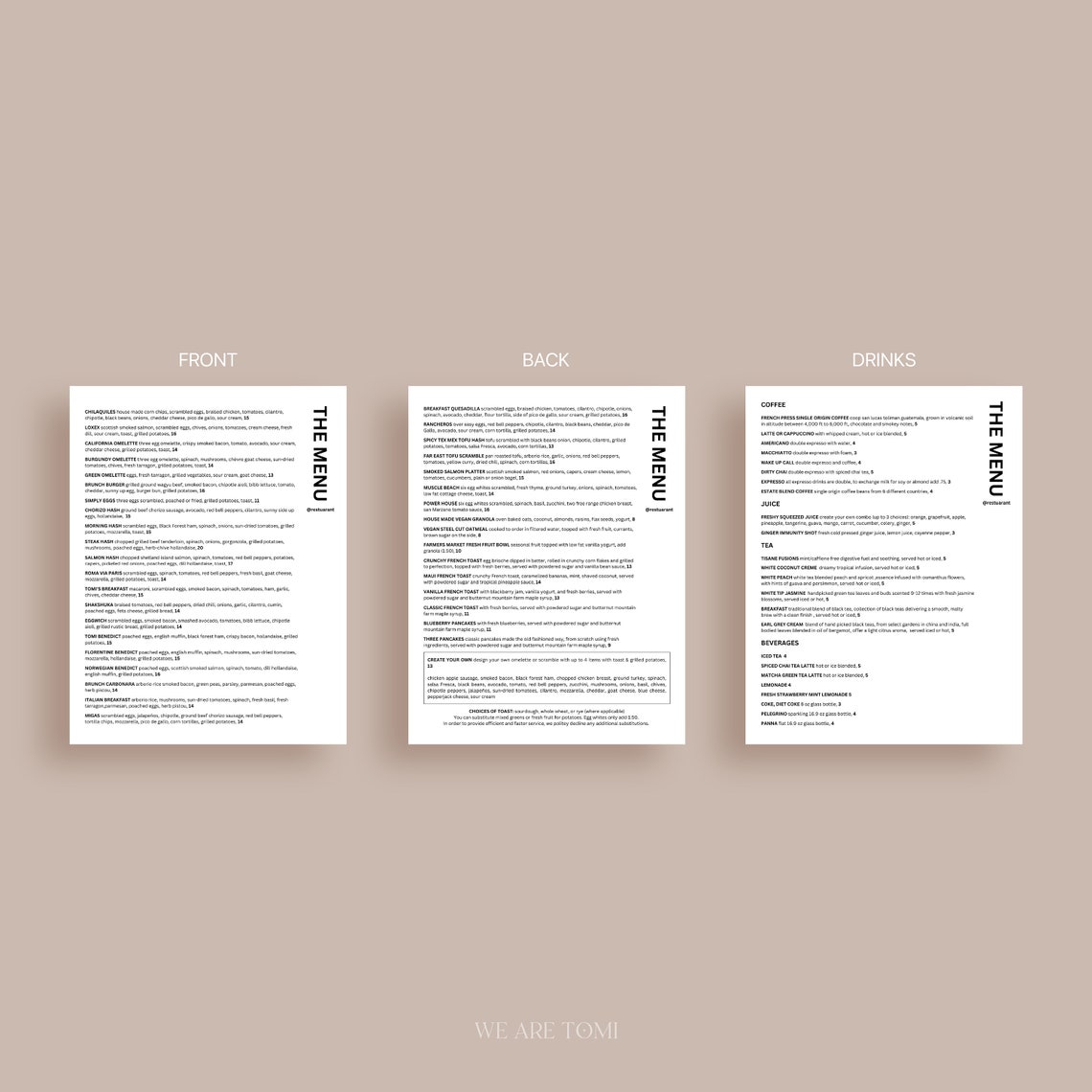 Minimal Restaurant Menu Canva Template (8.5x11) (instant Download) - Etsy