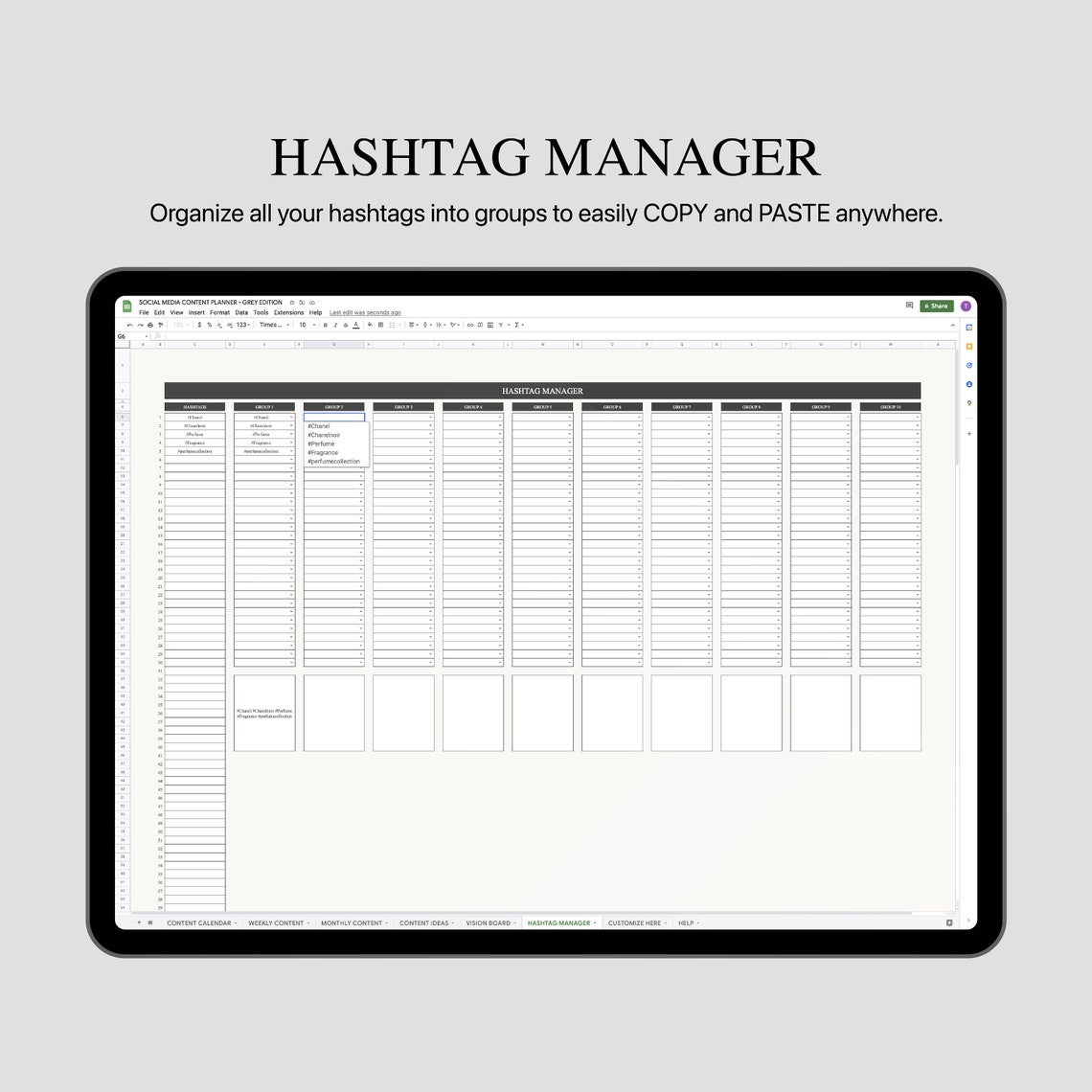 Social Media Content Planner: Google Sheets Template (instant Download ...