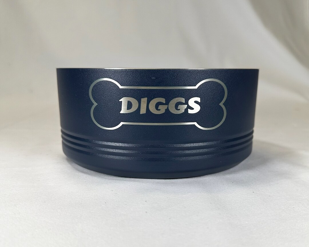Custom Engraved Name in Dog Bone Pet Bowl, Personalized Pet Bowl ...