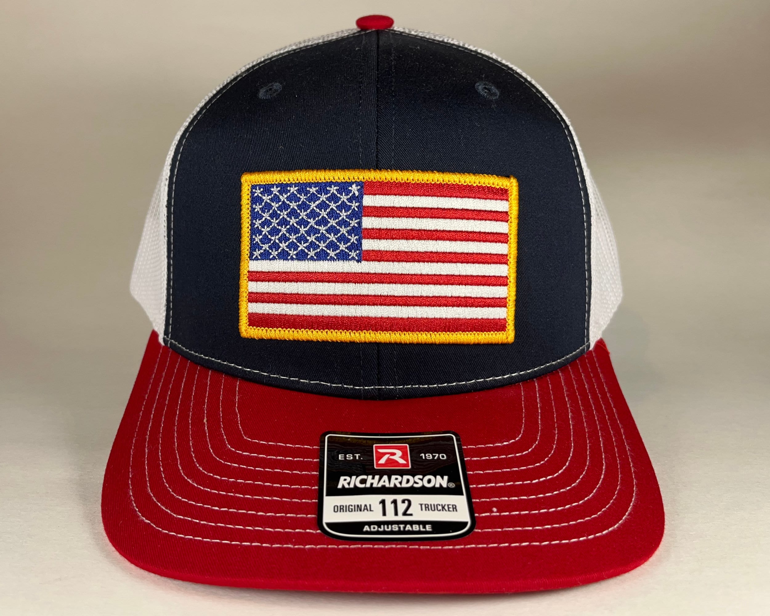 Richardson 112 American Flag 6 Panel Adjustable Snapback Trucker Mesh ...