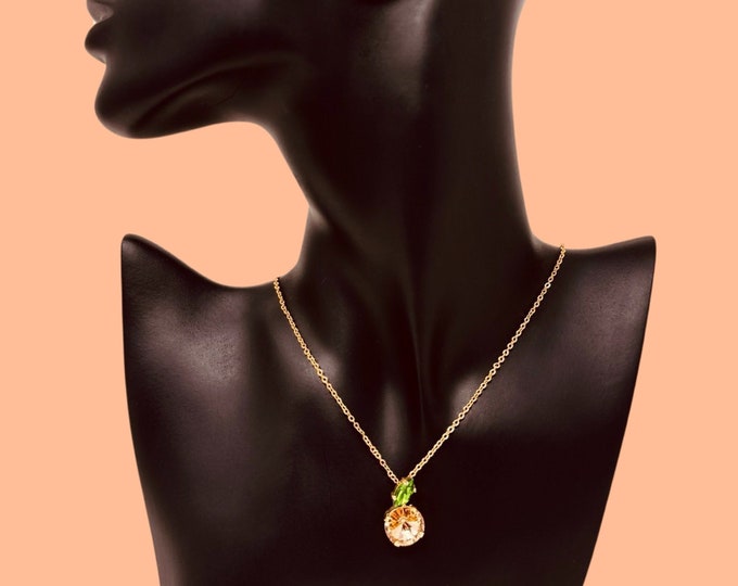 Peach and Green | Ariana Grande Inspired Peach Pendant Necklace | Color ...
