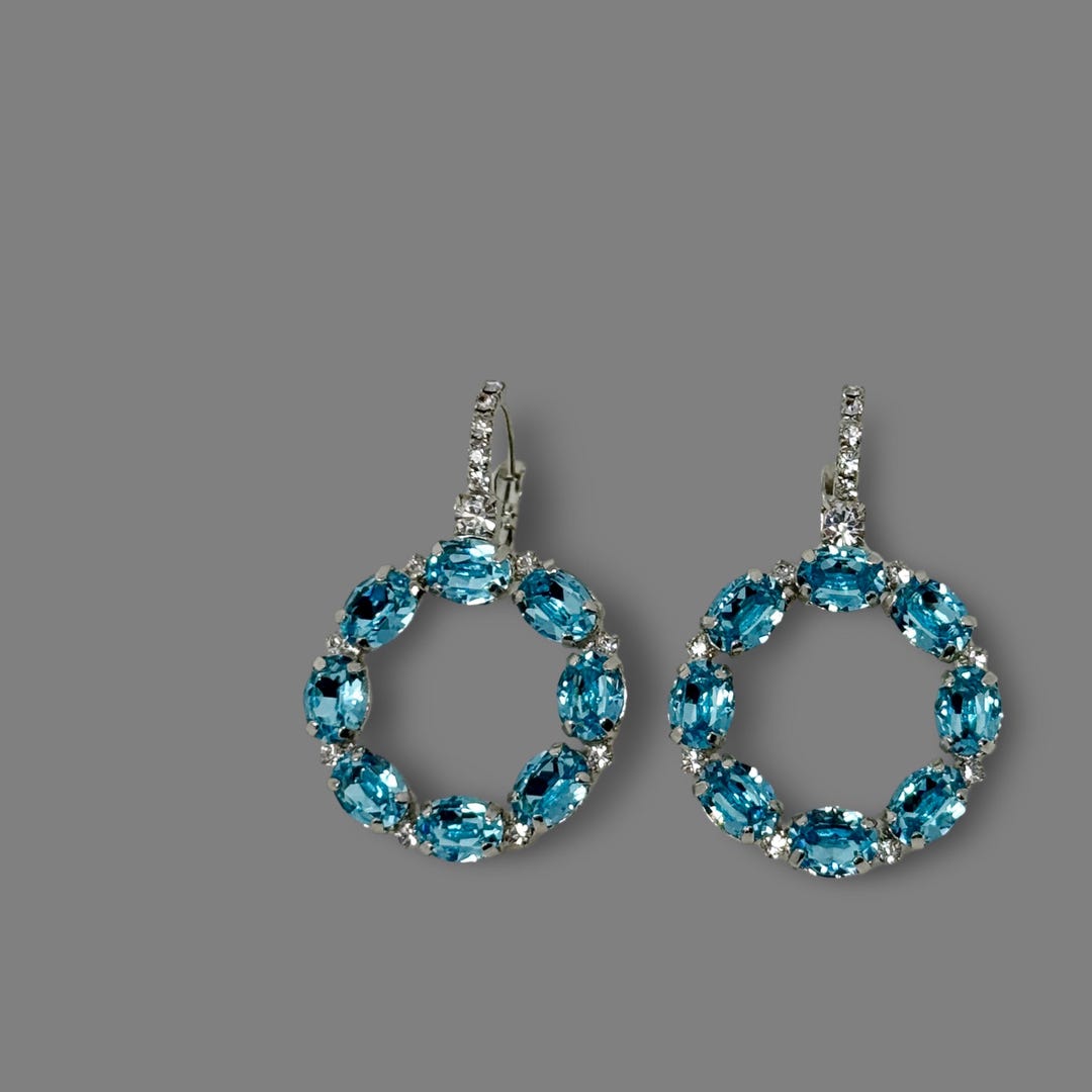 Blue and Clear | Kate Middleton Inspired Oval Hoop Earrings | Royal ...