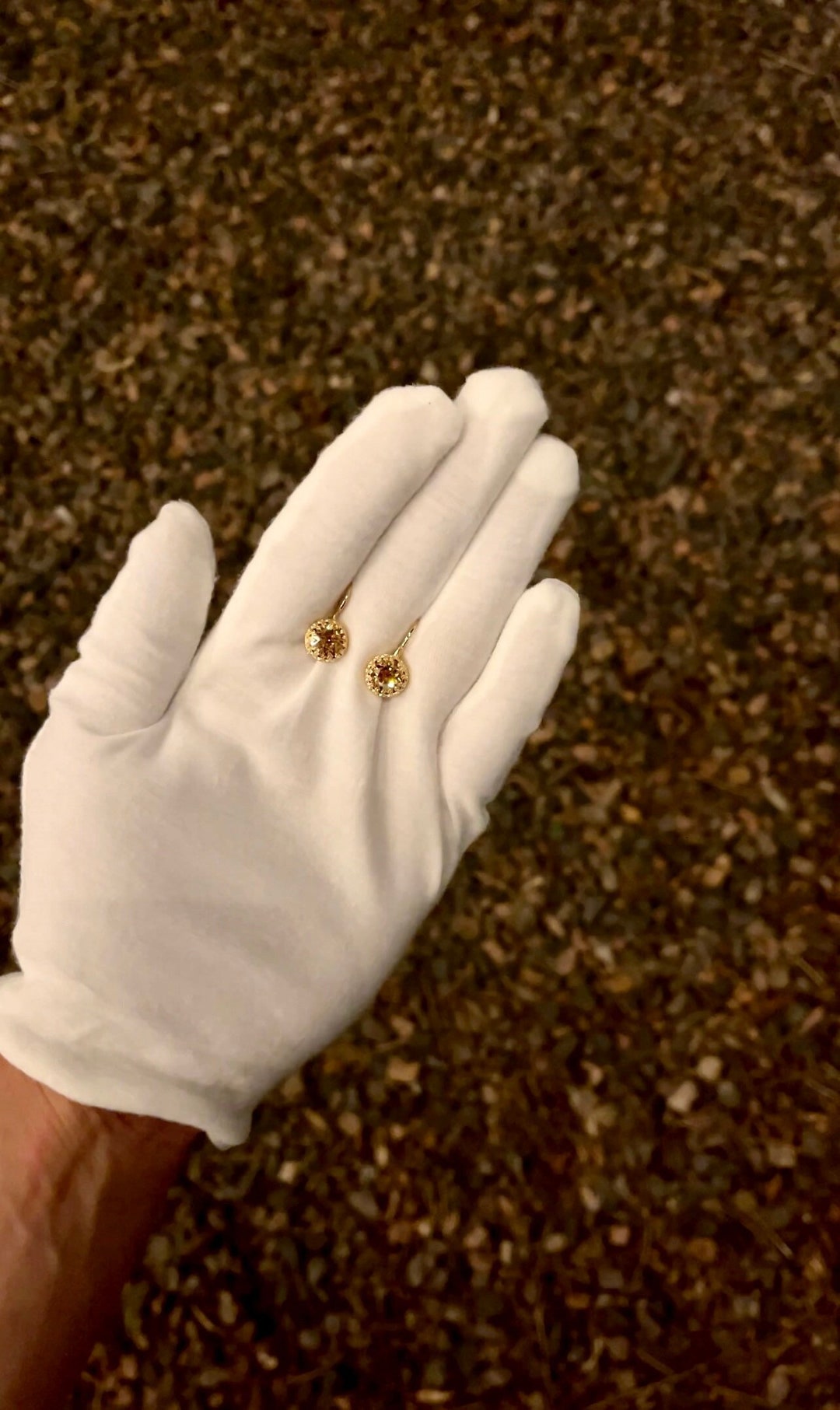 Brown | Small Round Crown Lever Back Earrings | Damier Earrings | Paris ...