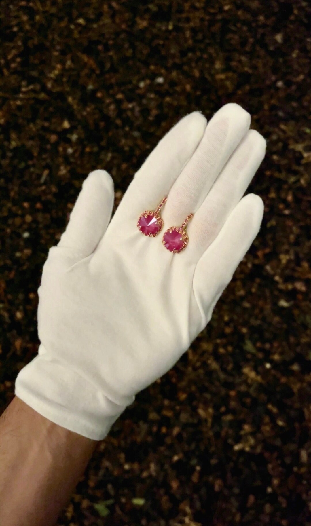Pink | Barb E Inspired Round Rivoli Halo Drop Lever Back Earrings | Hot ...
