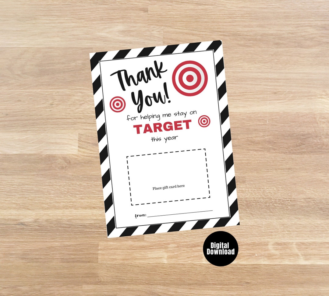 PRINTABLE Target Gift Card Holder for Teacher, Gift Card for Teacher ...