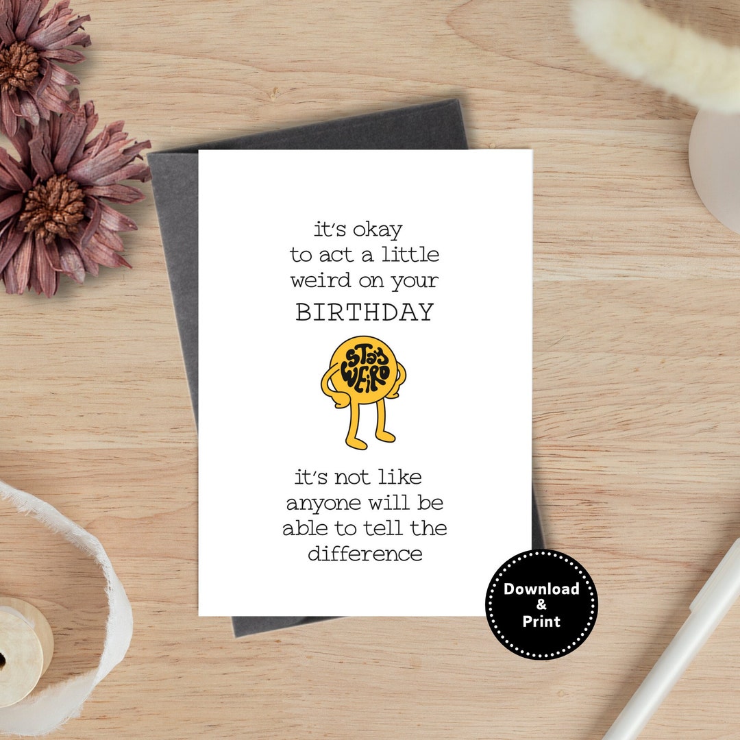 Printable Sarcastic Birthday Card for Him, Sarcastic Gift, Funny ...