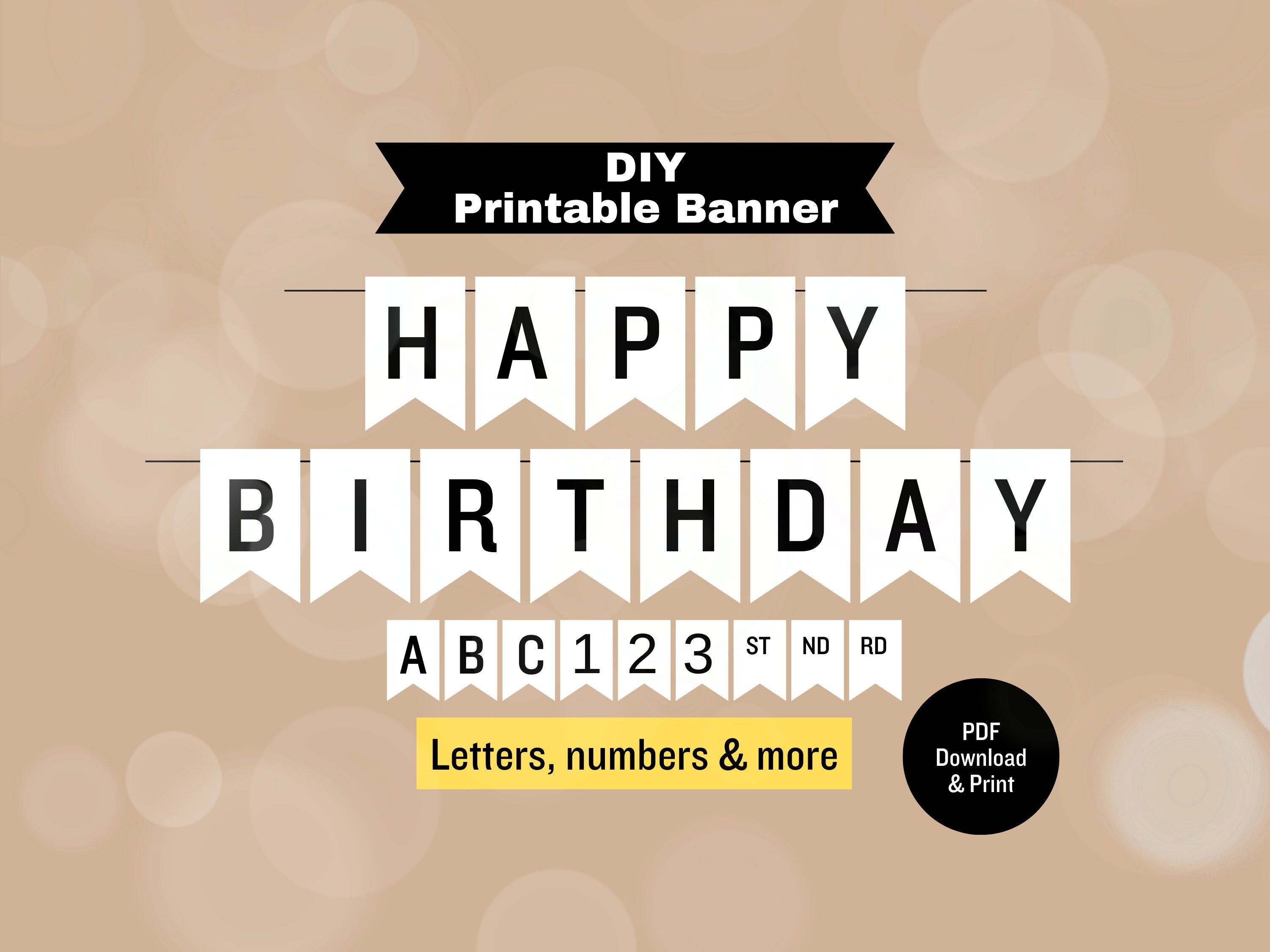 Printable Birthday Banner DIY Custom Banner Printable - Etsy