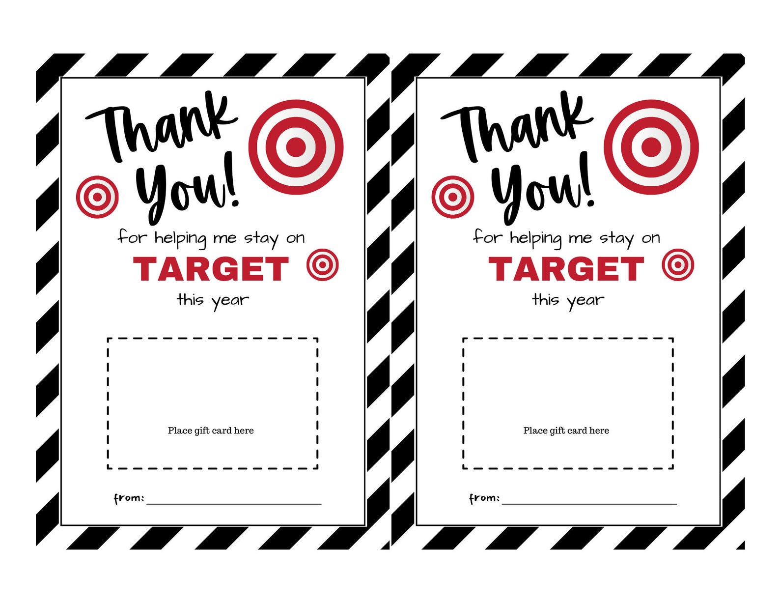 PRINTABLE Target Gift Card Holder for Teacher, Gift Card for Teacher ...