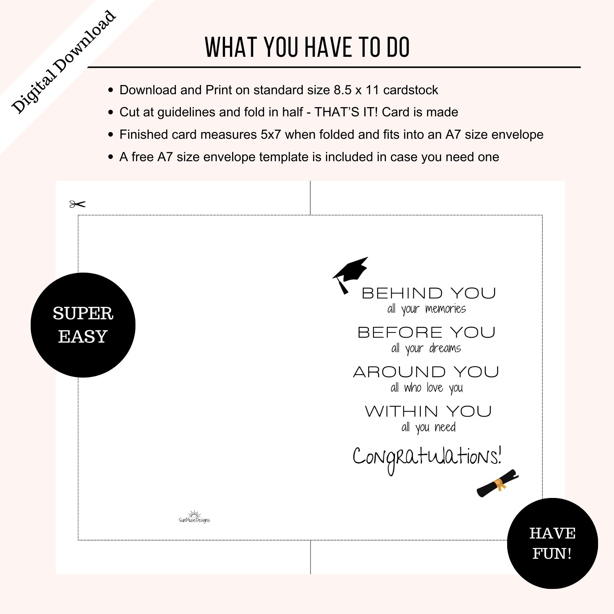 Congratulations Card for Graduate, Graduation Card, Congrats Card ...