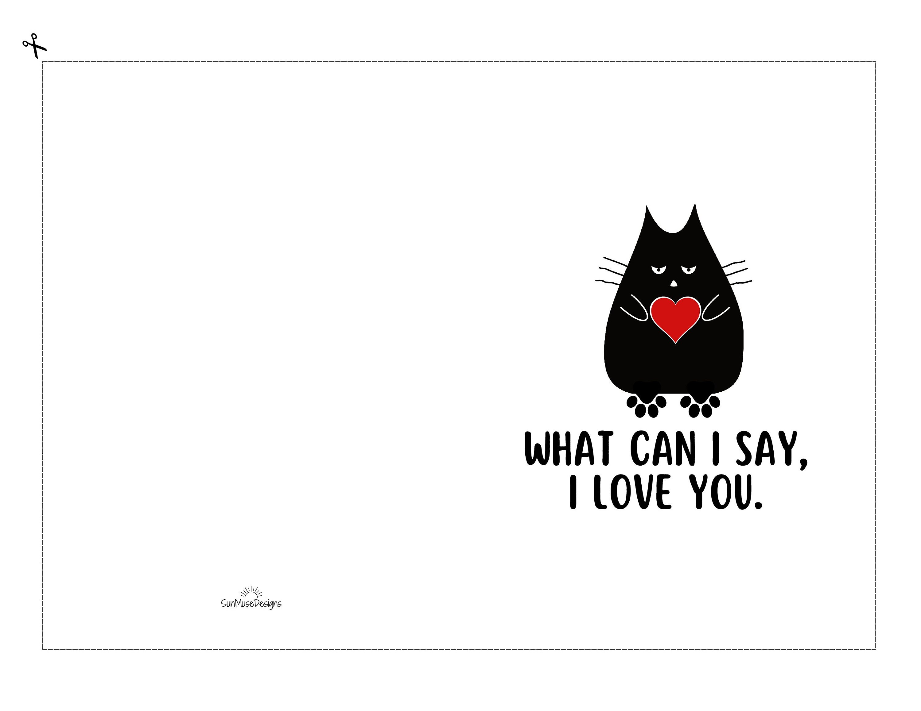 I Love You Card, Cat Cards, Card for Boyfriend, Card for Girlfriend ...