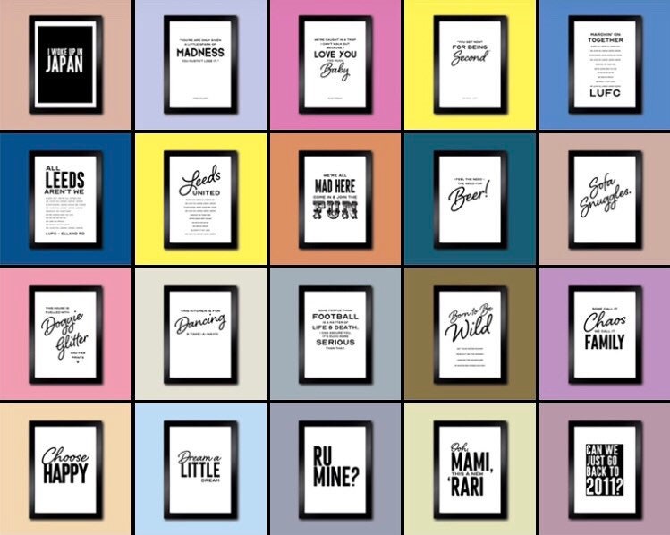 A5 ~ Leeds United ~ LUFC ~ Elland Road ~ Football ~ Quote ~ Wall Art ...