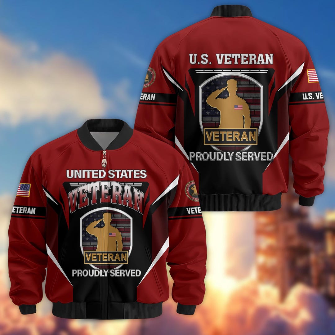 Veteran Jackets for Men - Military Bomber Jacket, Multicolor Waterproof ...