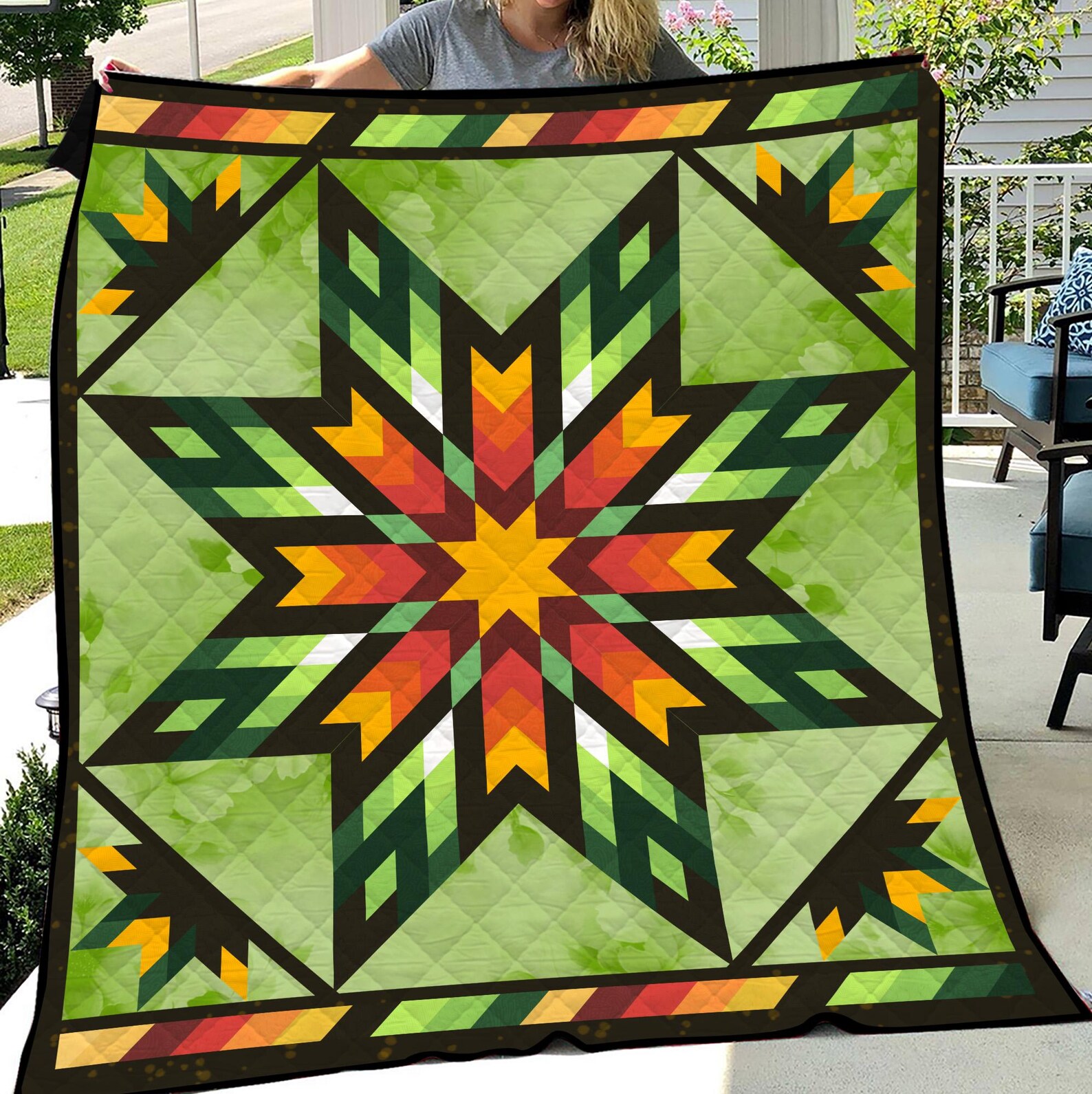 Native Blanket Geometric Blanket Native American Quilt Blanket Bohemian ...