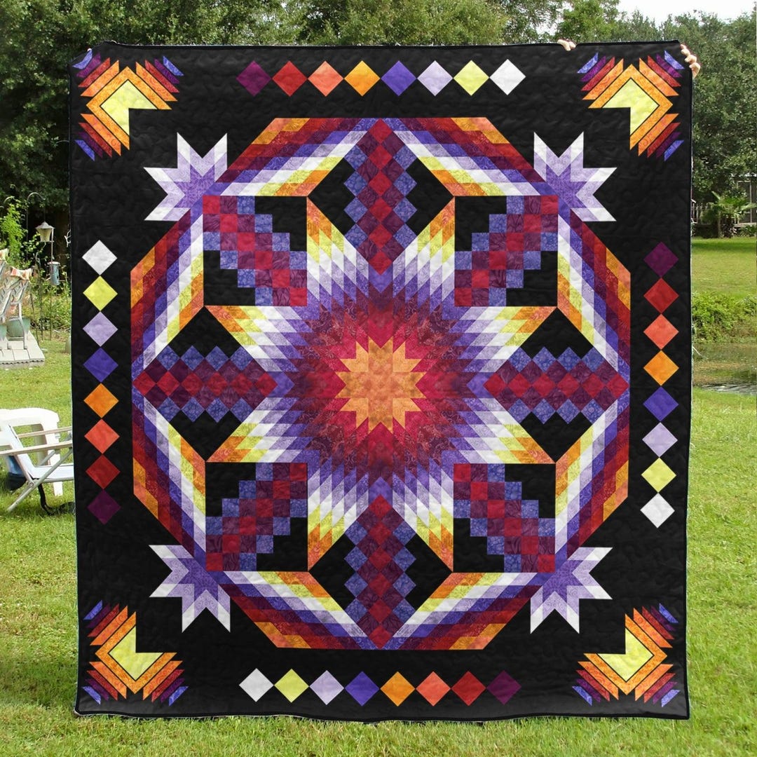 Native American Quilt Lakota Blanket, Colorful Southwestern Throws ...