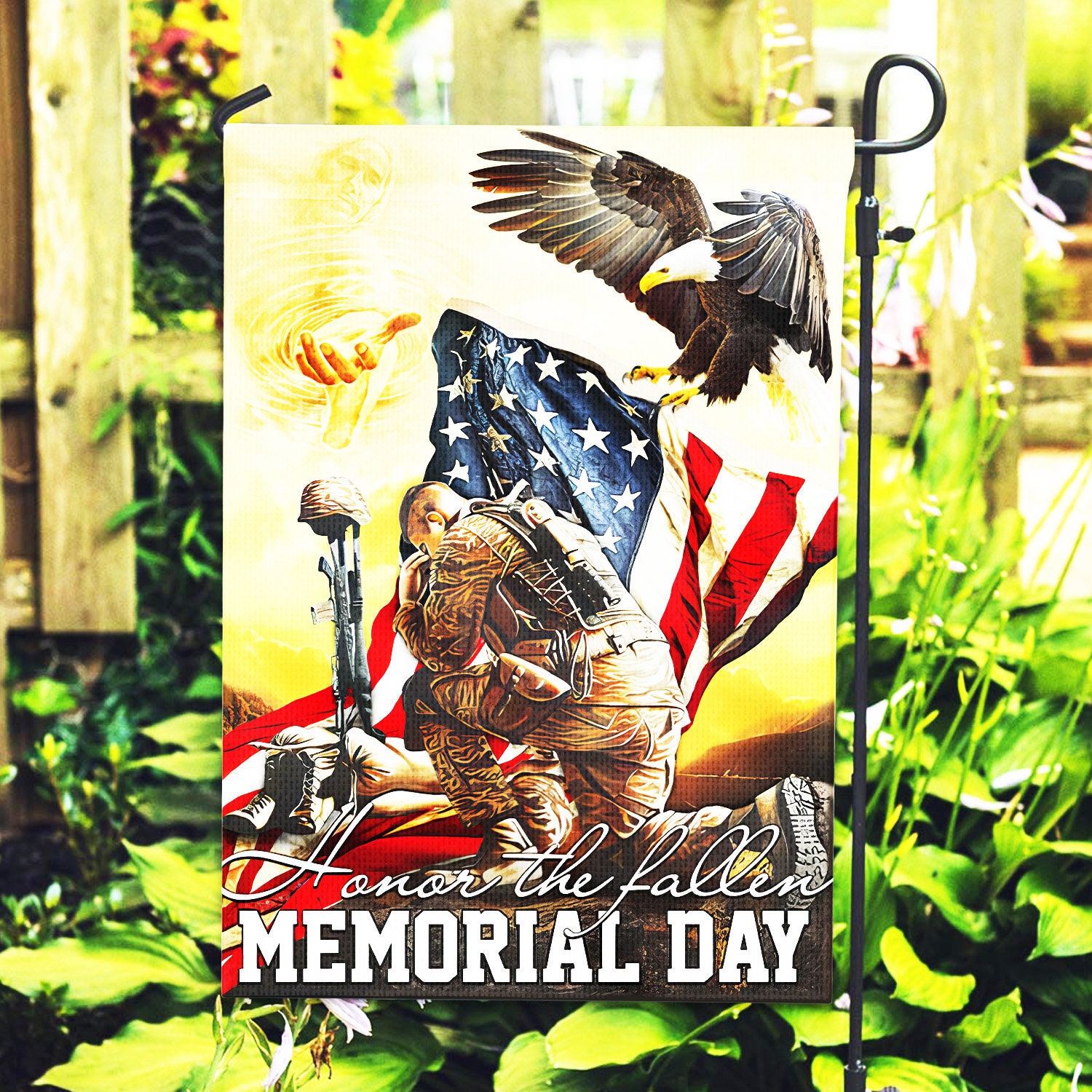 Memorial Day Honor the Fallen Flag, Memorial Military Garden Flag ...