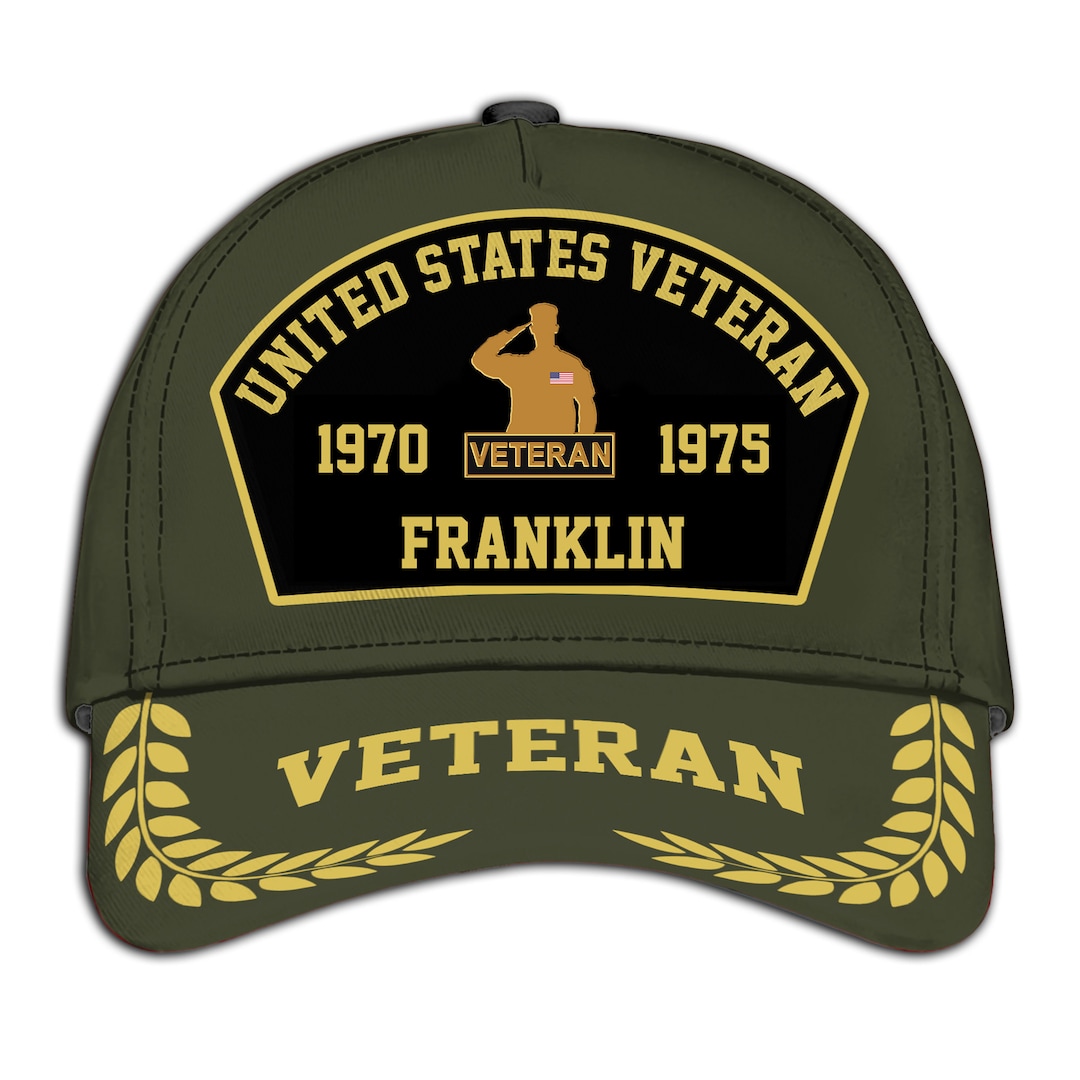 Personalized Veteran Cap, Proud Veteran Hat, Adjustable Baseball Eagle ...