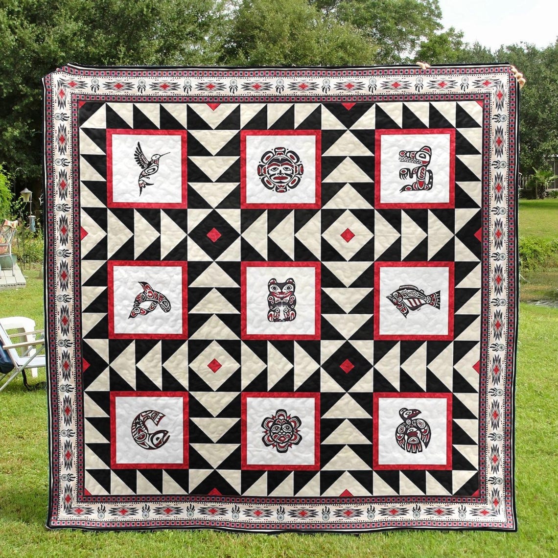 Pacific Northwest Native Design Camping Blanket, Indian Blanket ...