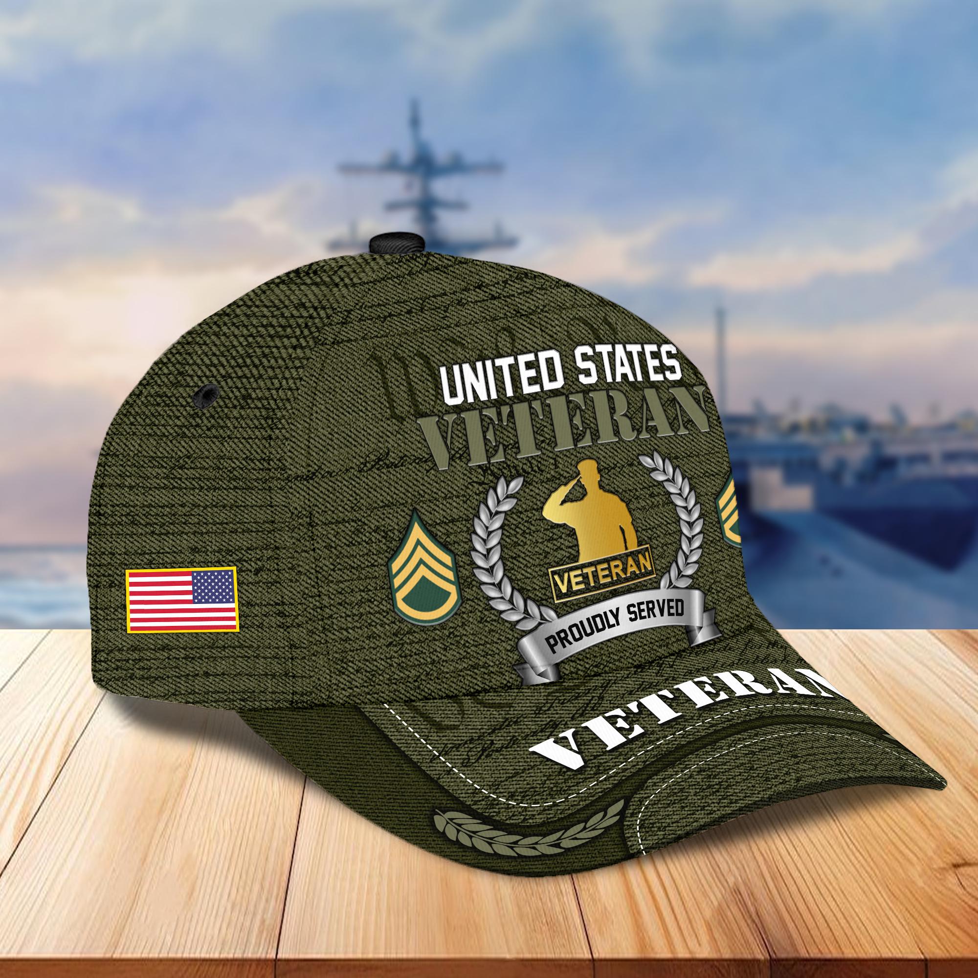 Personalized Military Veteran Caps – Patriotic Baseball Cap, Veteran ...