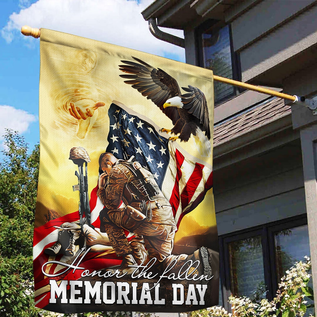 Memorial Day Honor the Fallen Flag, Memorial Military Garden Flag ...
