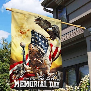 Memorial Day Honor the Fallen Flag, Memorial Military Garden Flag ...