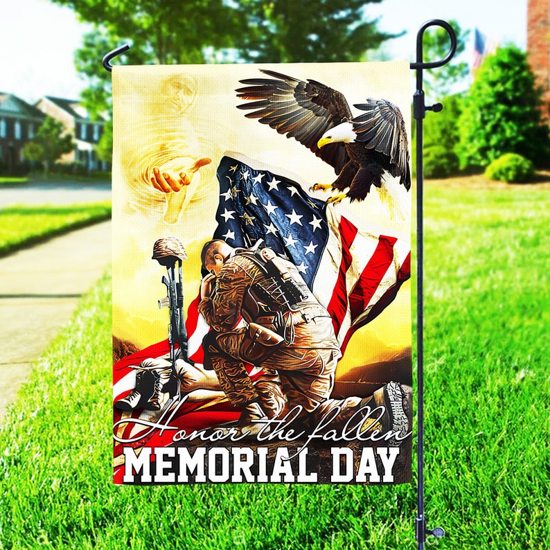 Memorial Day Honor the Fallen Flag, Memorial Military Garden Flag ...