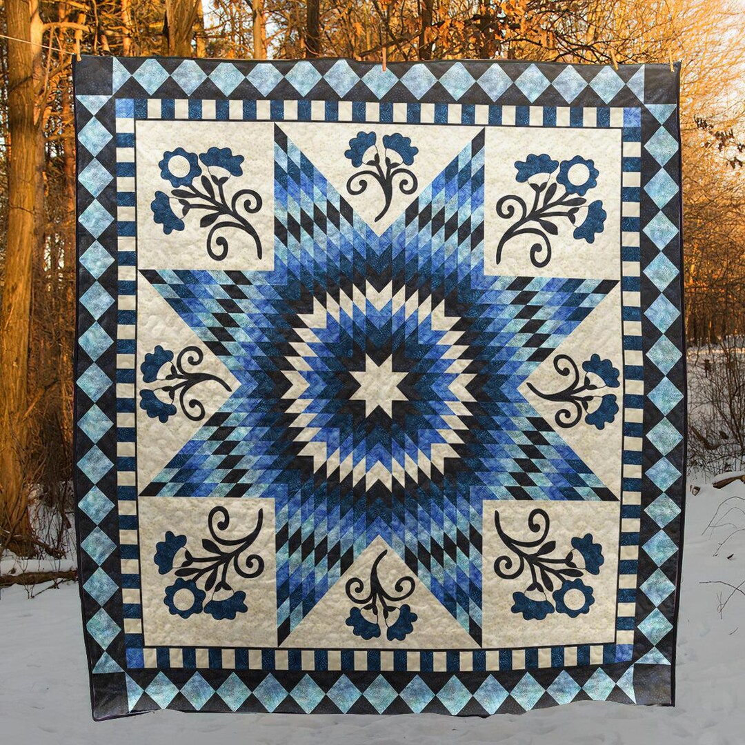 Native American Quilts Throws, Flower Cherokee Blanket, Native Quilt ...