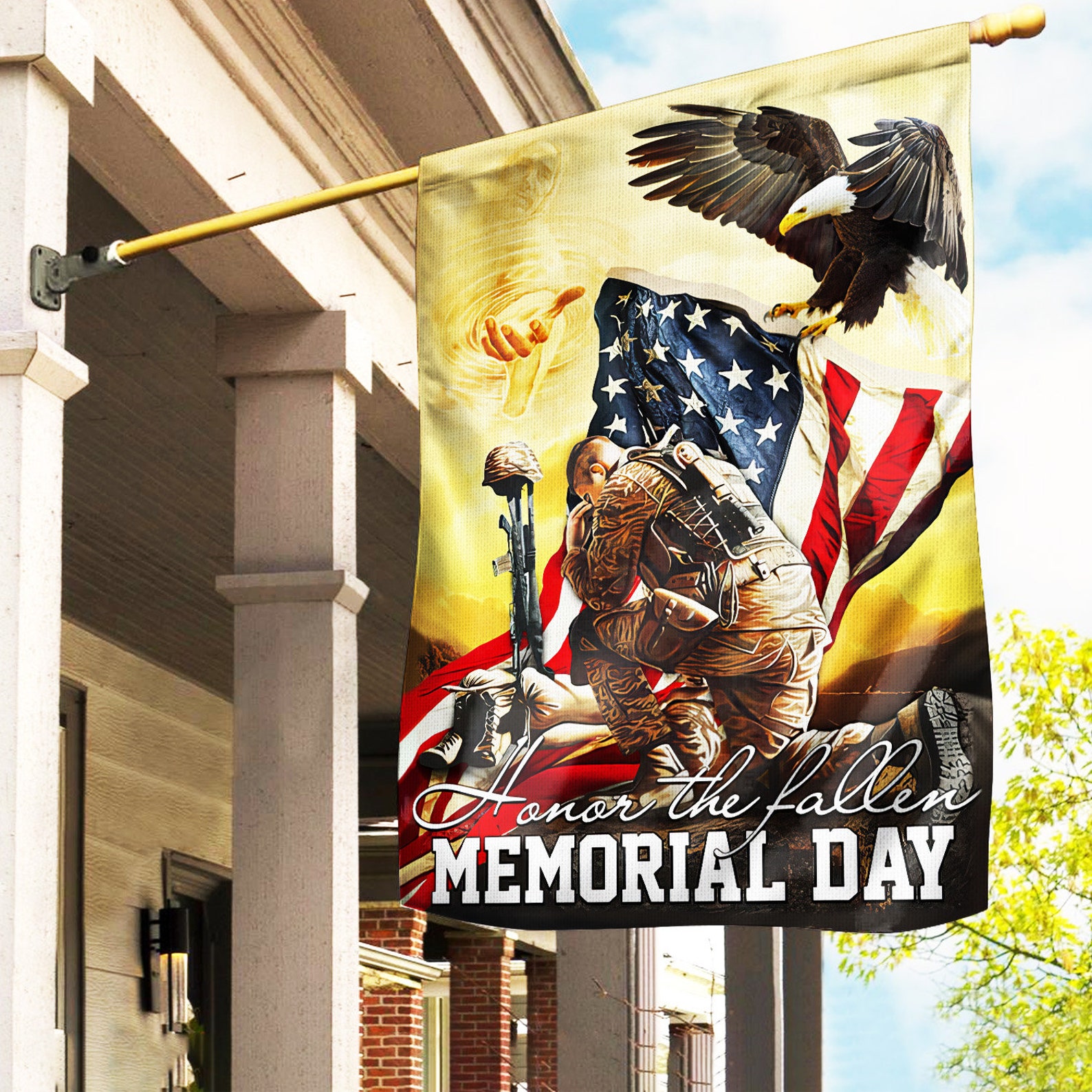 Memorial Day Honor the Fallen Flag, Memorial Military Garden Flag ...