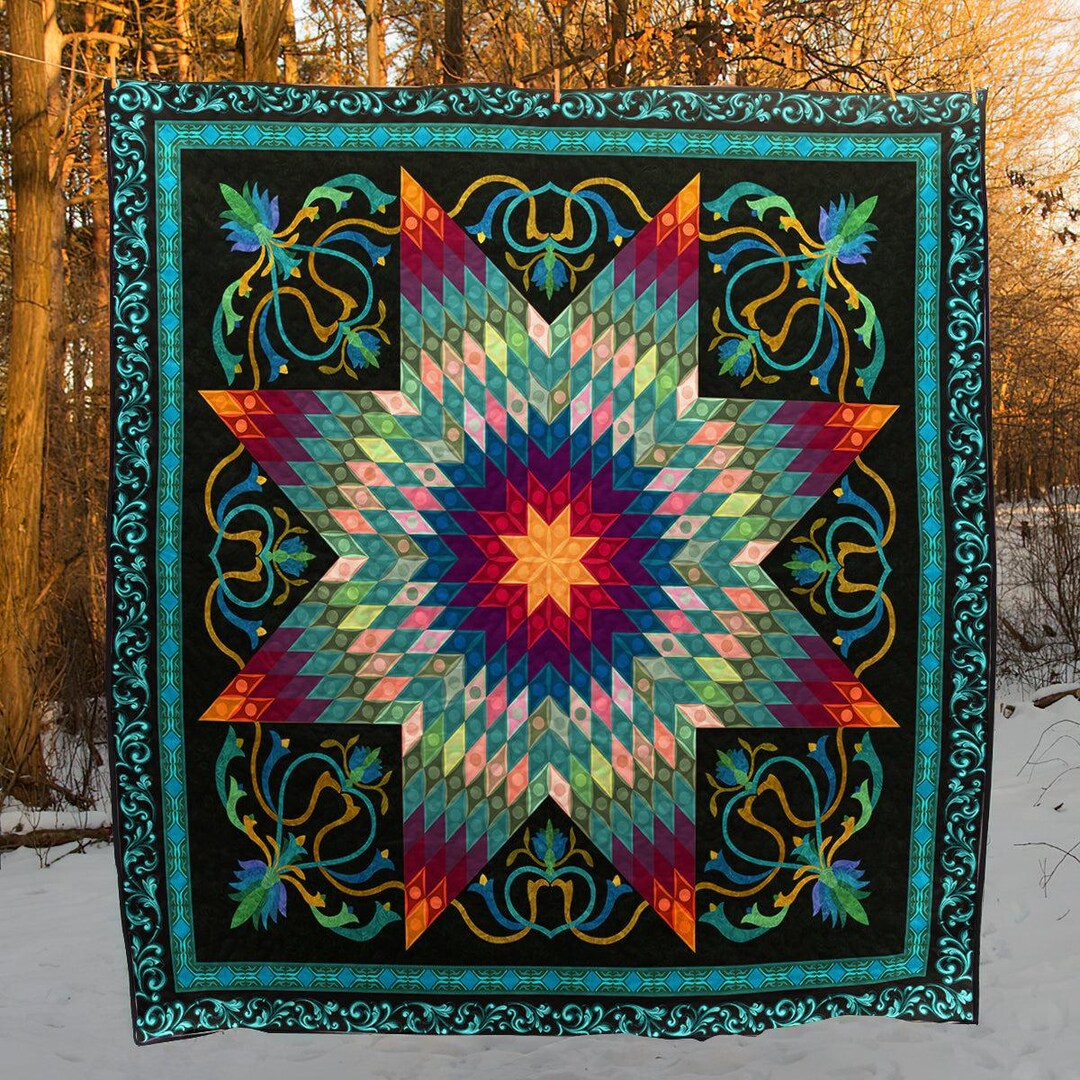 Native American Quilts Throws, Geometric Indigenous Blankets, Native ...