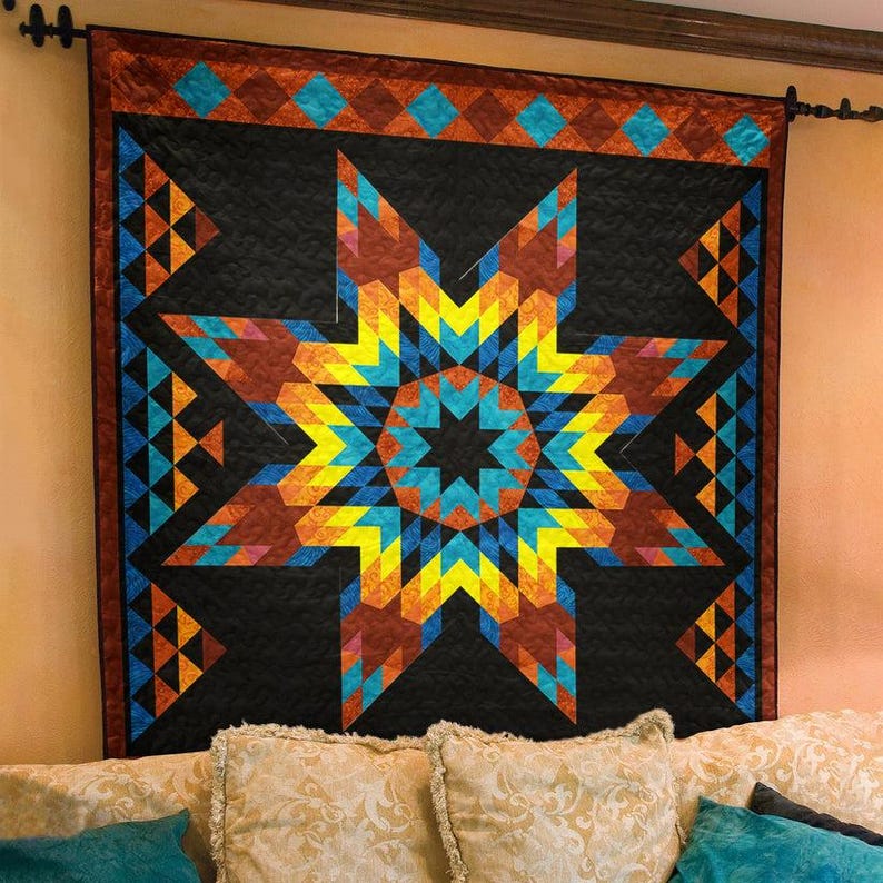 Native American Star Quilt Blanket, Native Quilt Pattern Star ...