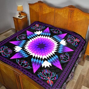 Native Blanket Native American Quilt Blanket Bohemian Blanket Geometric ...