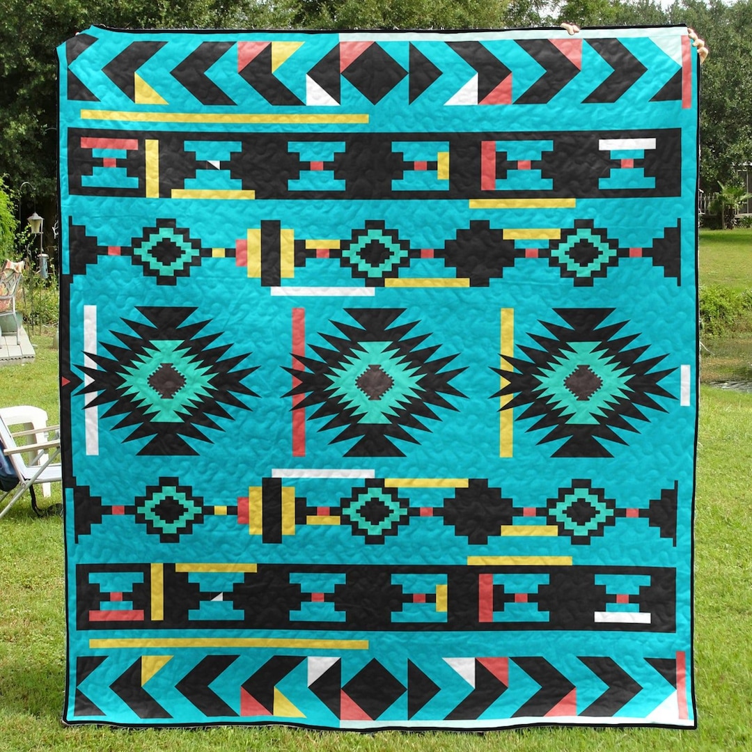 Native American Quilts Patterns Throws, Cherokee Blanket, Native Quilt Pattern Star, Geometric ...