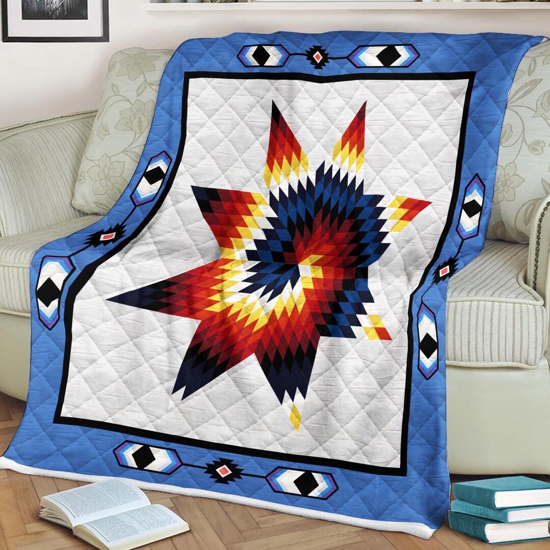 Native Blanket Geometric Blanket Native American Quilt Blanket Bohemian ...