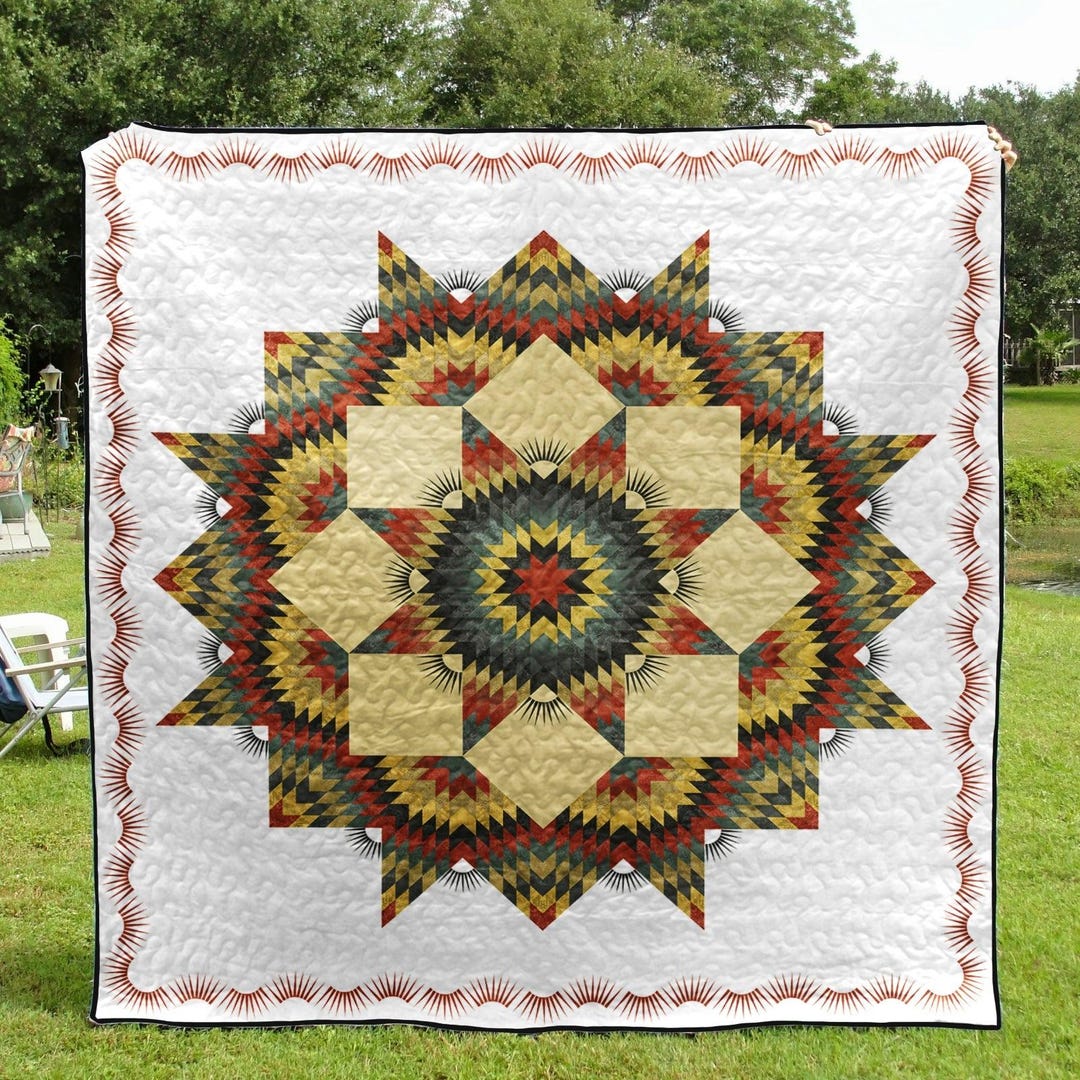 Native American Star Quilt Blanket, Indigenous Outdoor Blanket ...