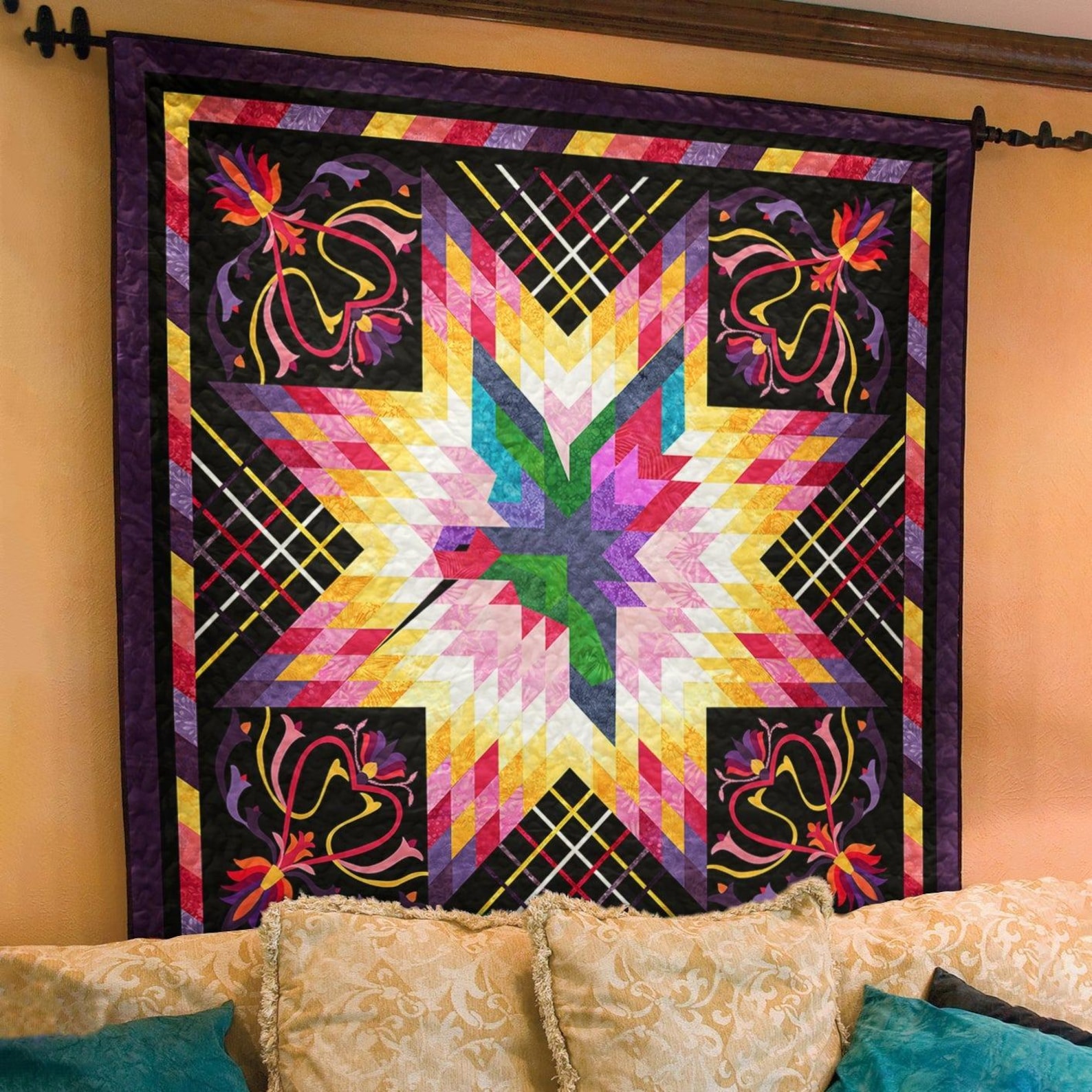Native American Quilt Patterns Throws, Hummingbird Southwestern Throw ...